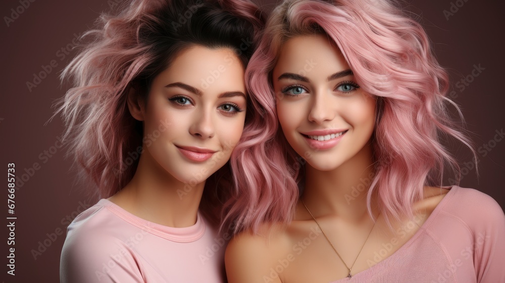 Positive Fashion Portrait Two Girls Best, Desktop Wallpaper Backgrounds ...