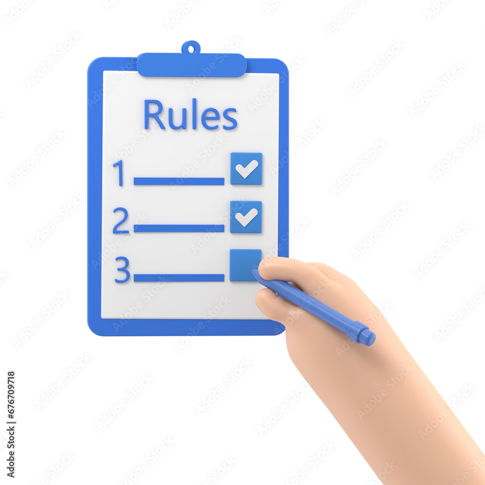 Rules concept. Businessman holding in hand clipboard with regulations ...