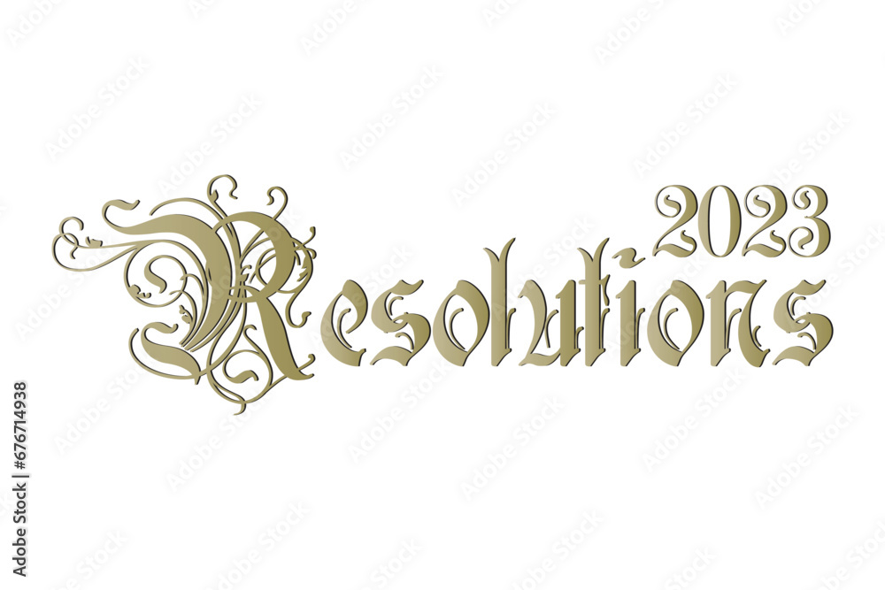 New Year Resolutions. Goals and plans of 2023. Isolated vector with ...