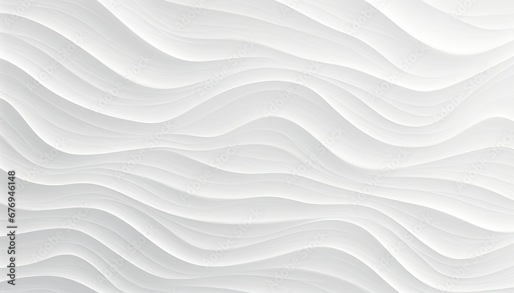 Elegant Monochrome White Seamless Wave Texture Pattern Background For Design Projects Stock