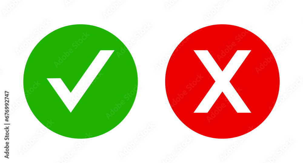 Vetor Check mark and cross mark icons do Stock | Adobe Stock