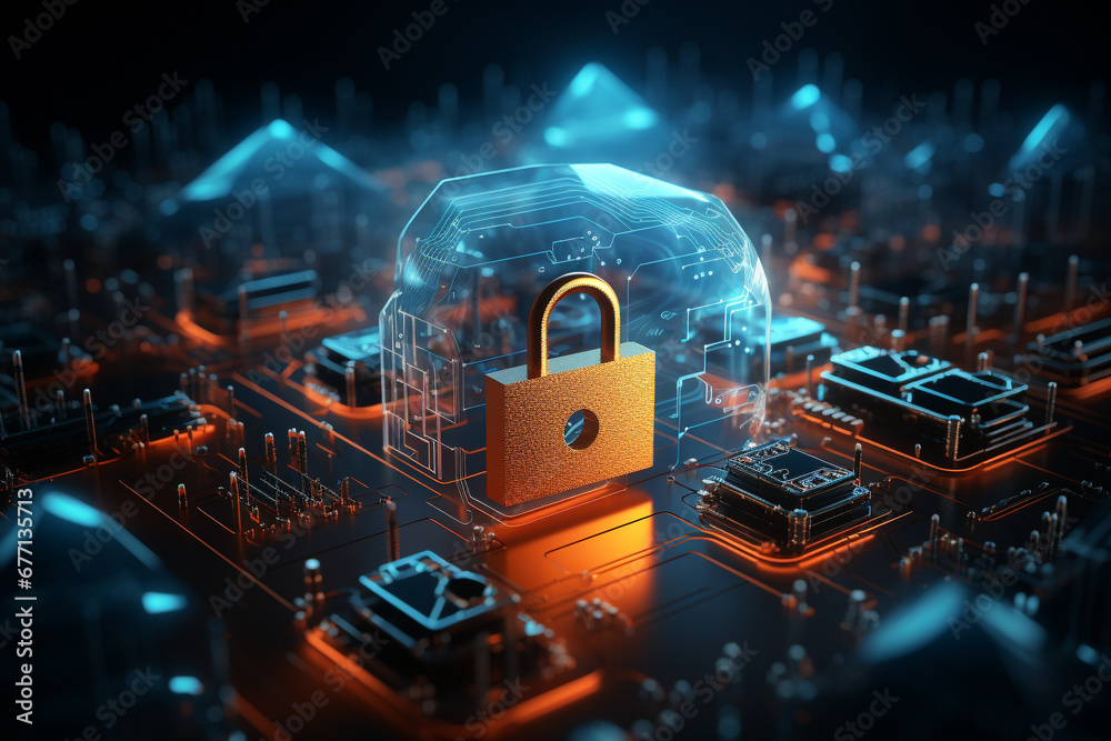 Stock-Illustration „Cloud Cyber Security. Critical importance of cyber security in the digital ...