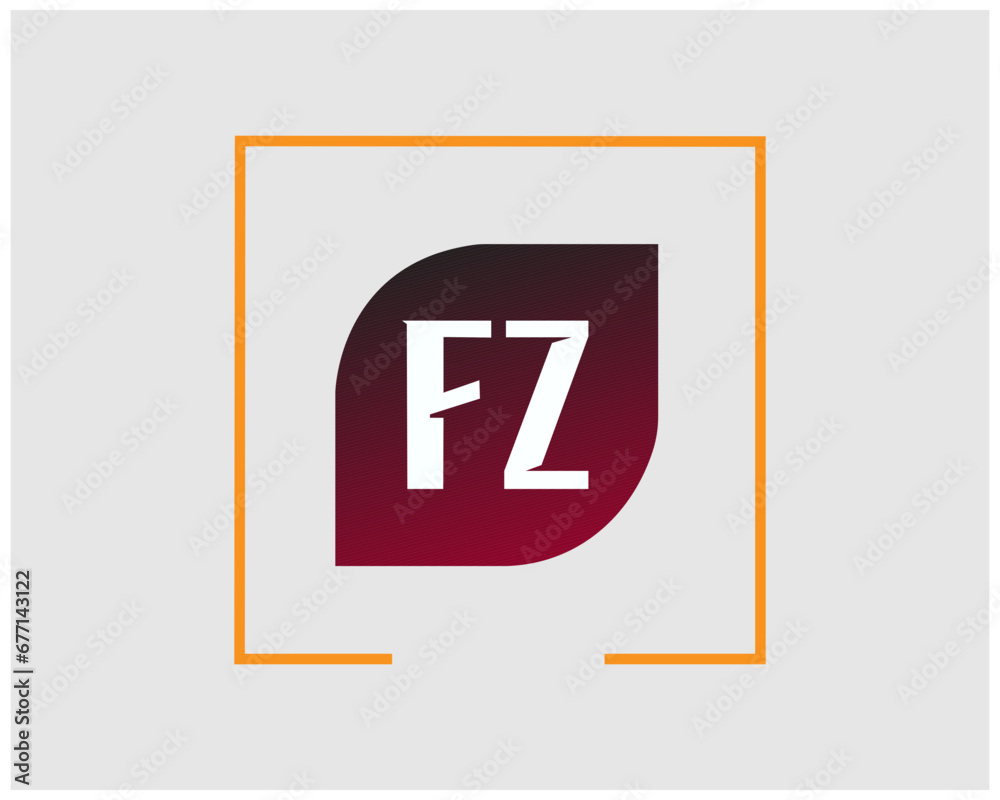 Initial FZ lettering, F and Z monogram logo colorful template. Abstract letter FZ logo. Creative ...