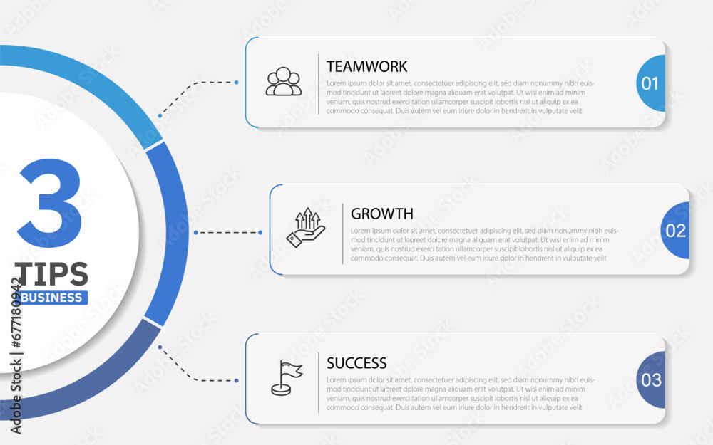 Timeline Creator infographic template. 3 Step timeline journey, calendar Flat simple ...