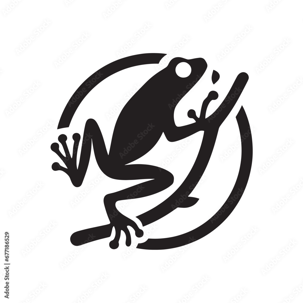 illustration of wild frog, vector of amphibians in nature, amphibian ...