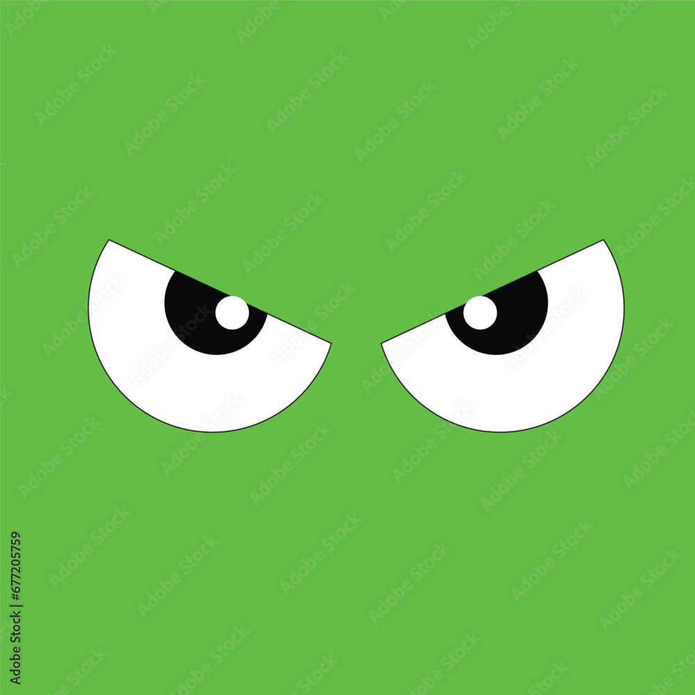 cartoon animated eye symbol. Eyes avatar for emoji green background ...