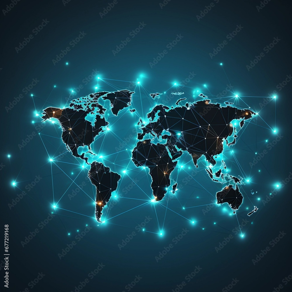 world map background, world map connected network, internet connection ...