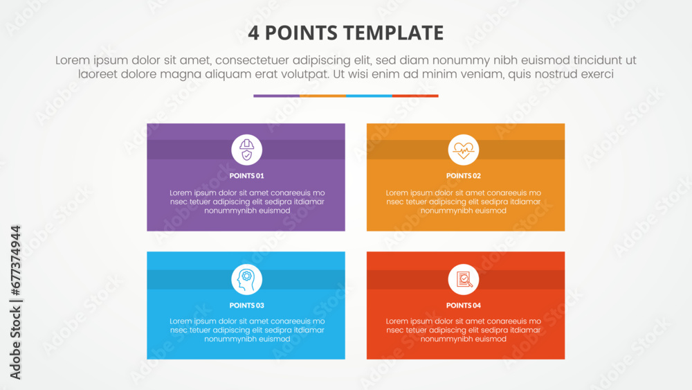 4 points stage template infographic concept for slide presentation with ...