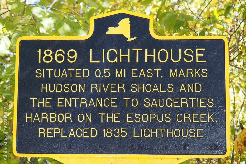 Sign banner about 1869 lighthouse Stock Photo | Adobe Stock