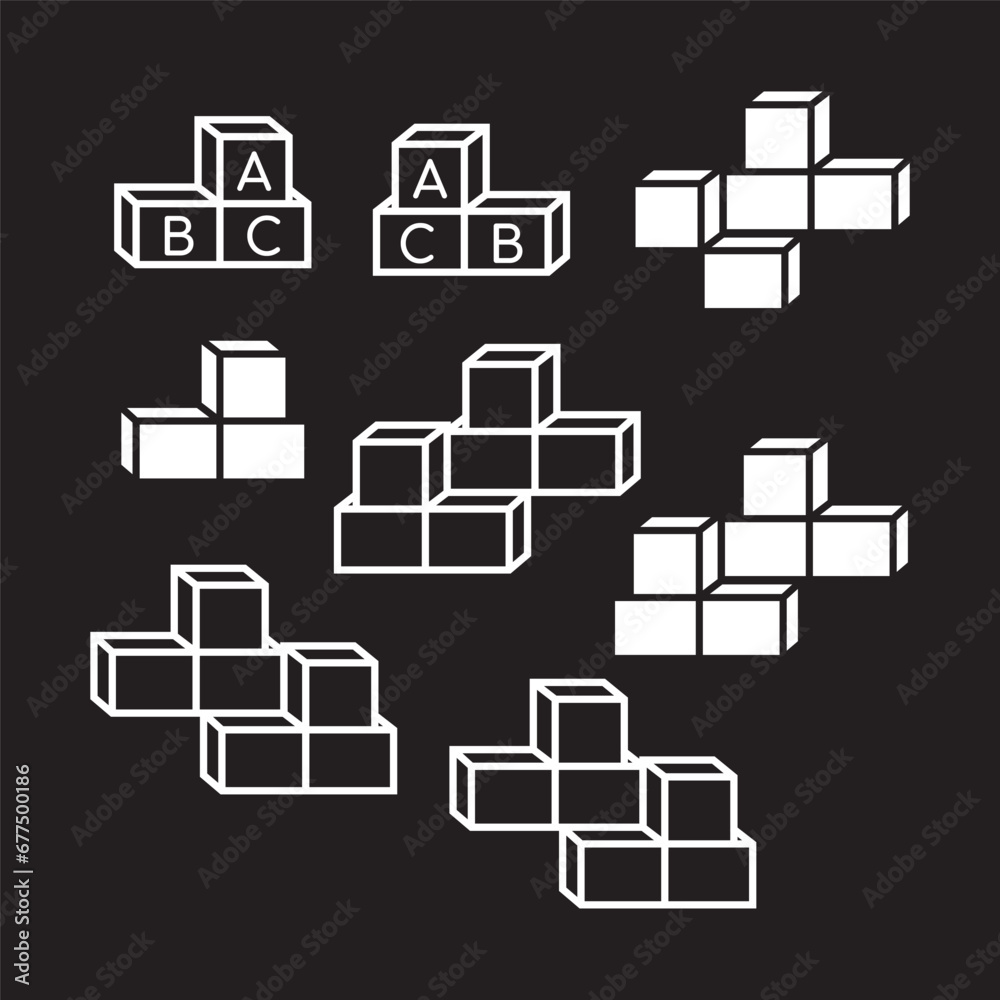 Intelligence question cube completion test iq test Vector Worksheet for ...