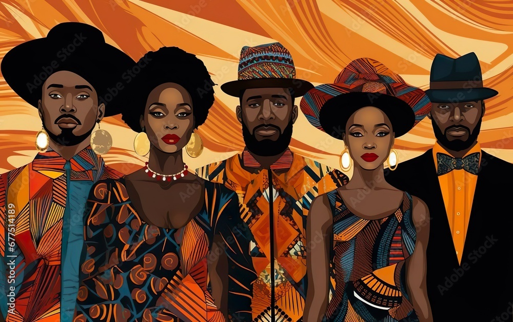 Black History Month graphic poster. Strong African people with dignity ...