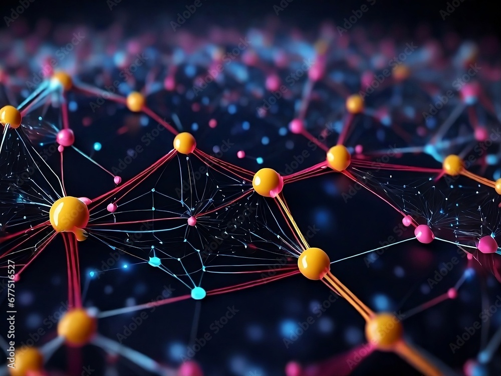 Abstract technology background of a quantum computing system with a cyber network grid and ...