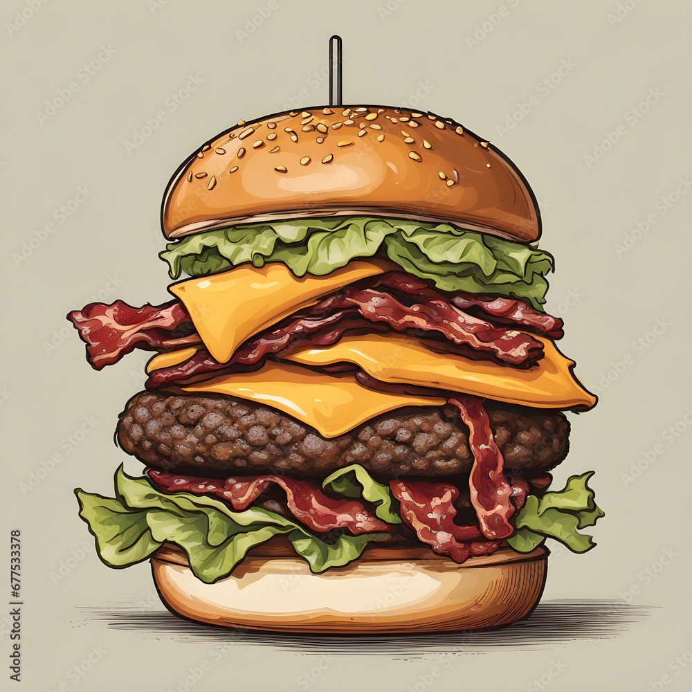 Ultimate burger with perfectly grilled Angus beef topped with melted ...