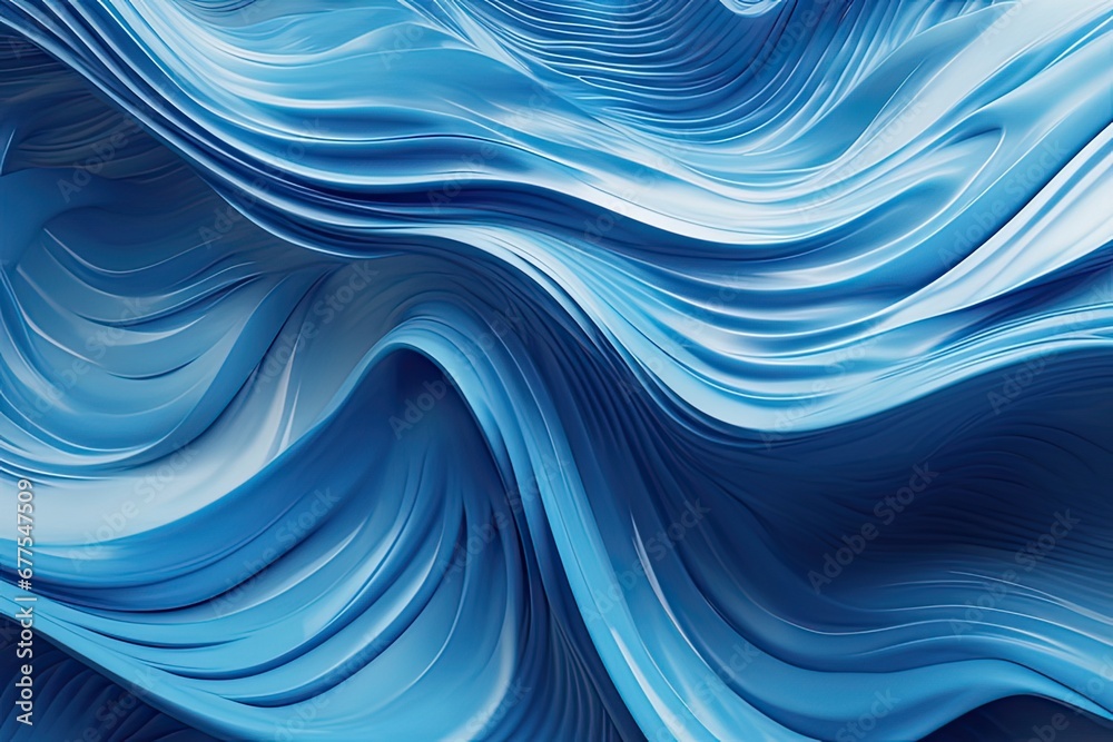 Amazing abstract composition shapes with waves with blue dominant color ...