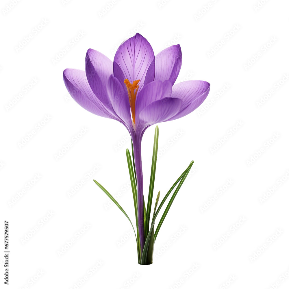 Crocus flower isolated on transparent background Stock Photo | Adobe Stock