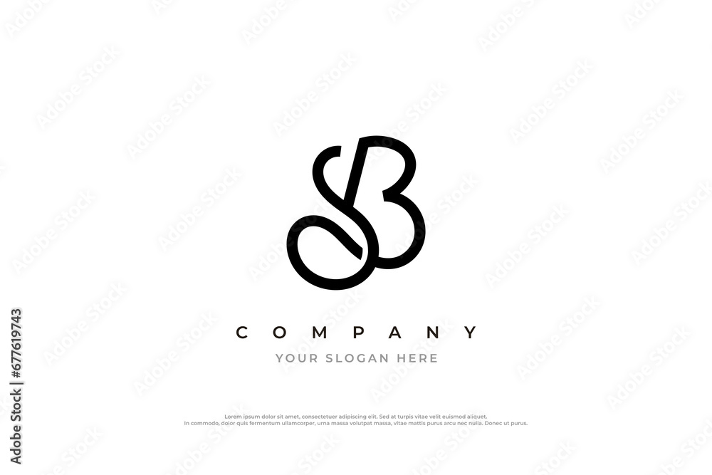 Initial Letter SB Monogram Logo Design Vector Stock Vector | Adobe Stock