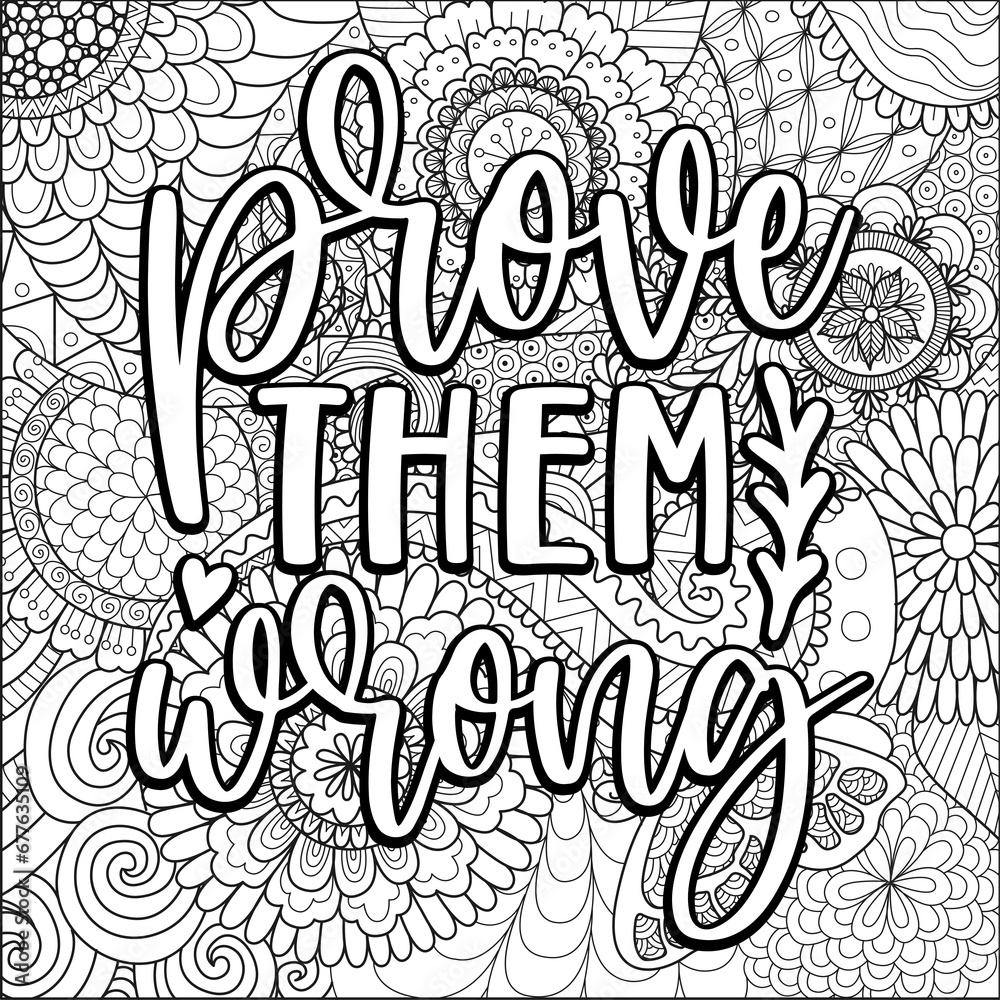 motivational quotes coloring pages design. yourself words coloring book ...