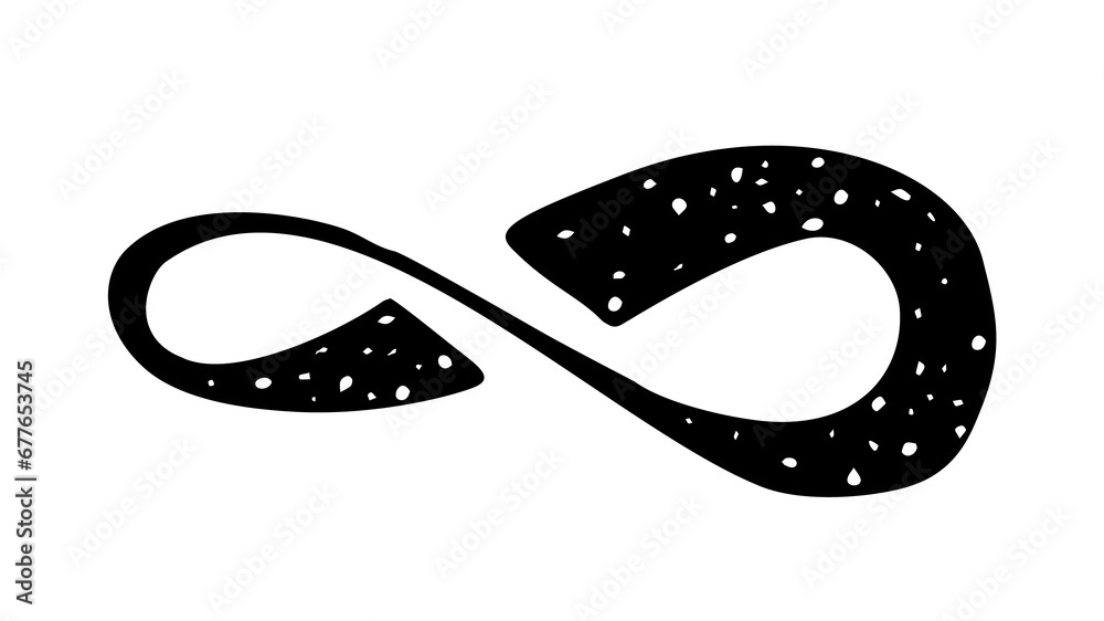 Infinity symbol hand drawn with ink brush. Thin line scribble icon ...