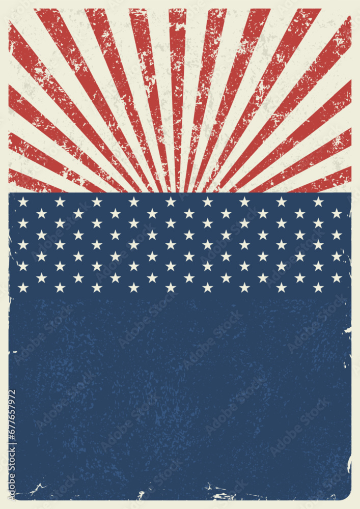 USA flag layout poster colorful Stock Vector | Adobe Stock