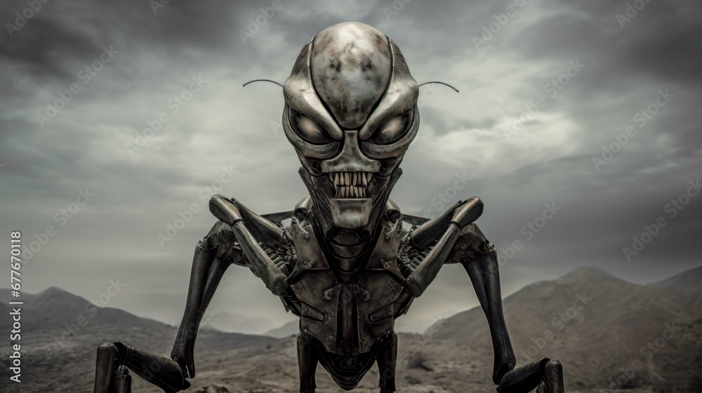Alien Creature Insect Visit Earth in the Desert Wallpaper Poster ...