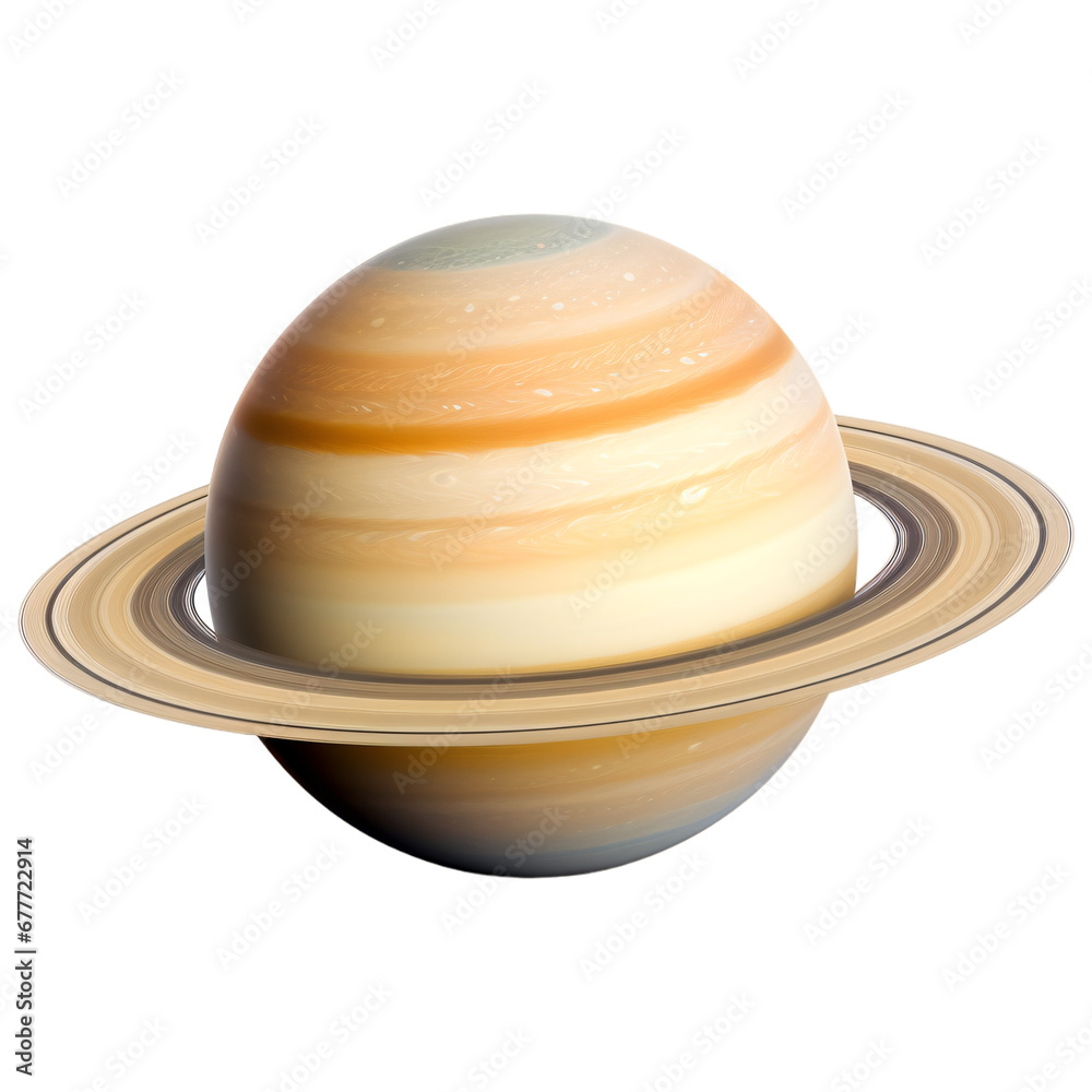 Saturn planet isolated on a transparent background, a 3d render of a ...
