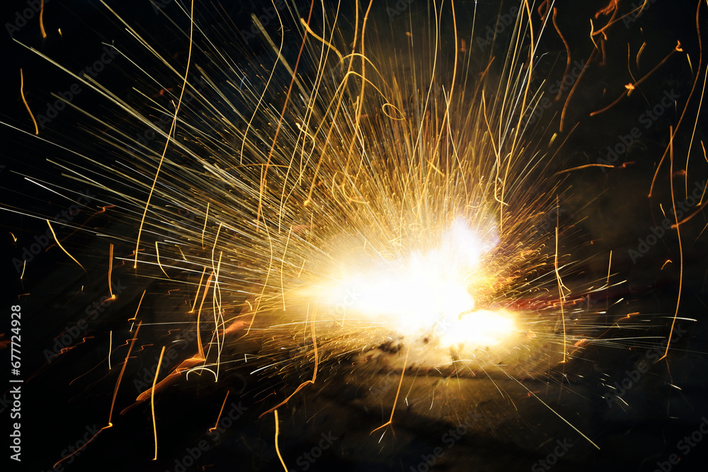 Firework explosion at Diwali night. Fireworks in the night. Sparks at ...