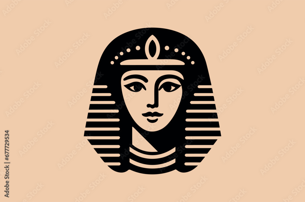The beautiful face of Cleopatra. Simple modern vector illustration ...