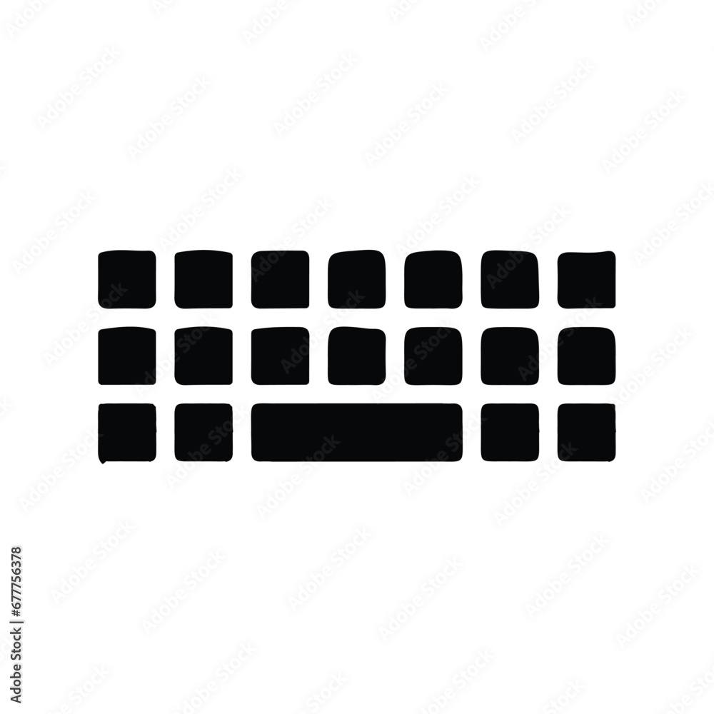 Qwerty keyboard icon. Simple style Qwerty keyboard poster background ...