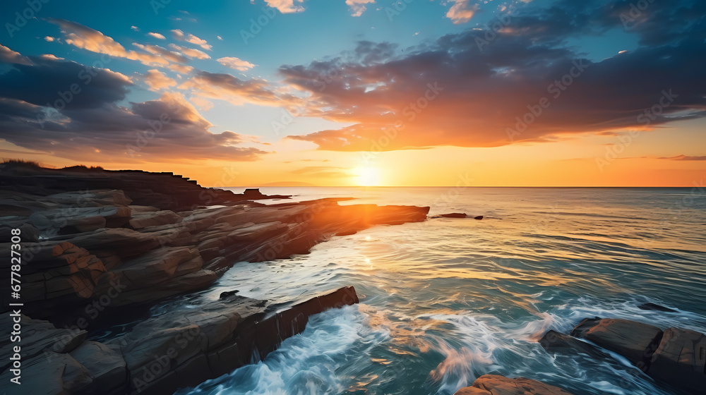 Delightful view of a natural coastal beach with sandy terrain and ocean ...