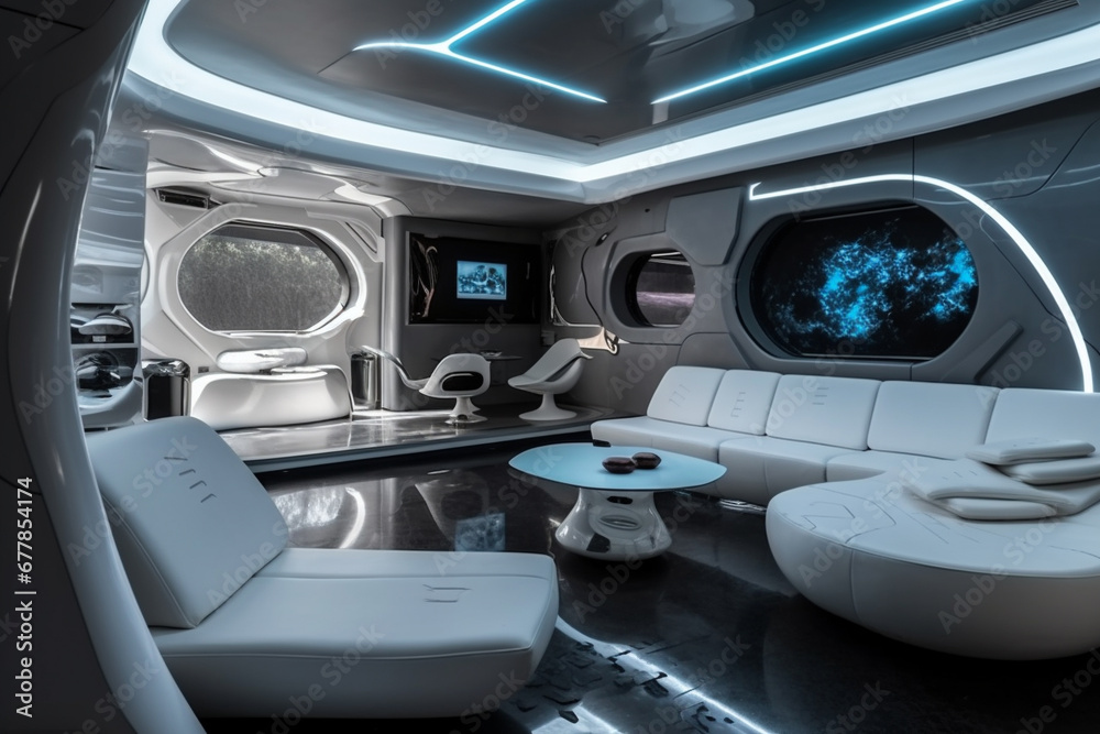 Step into the future with a visionary sci fi futuristic room blending ...