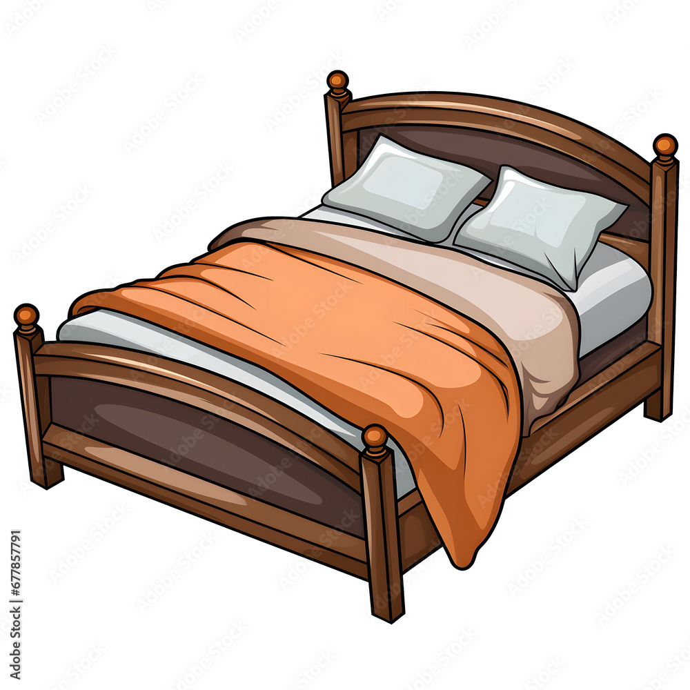 cartoon clipart of Bed Frame, furniture clipart, interior clipart ...