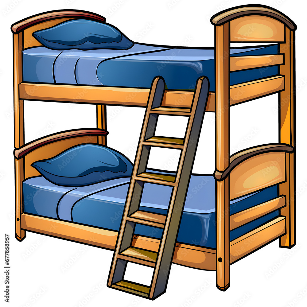 cartoon clipart of Bunk Bed, furniture clipart, interior clipart ...