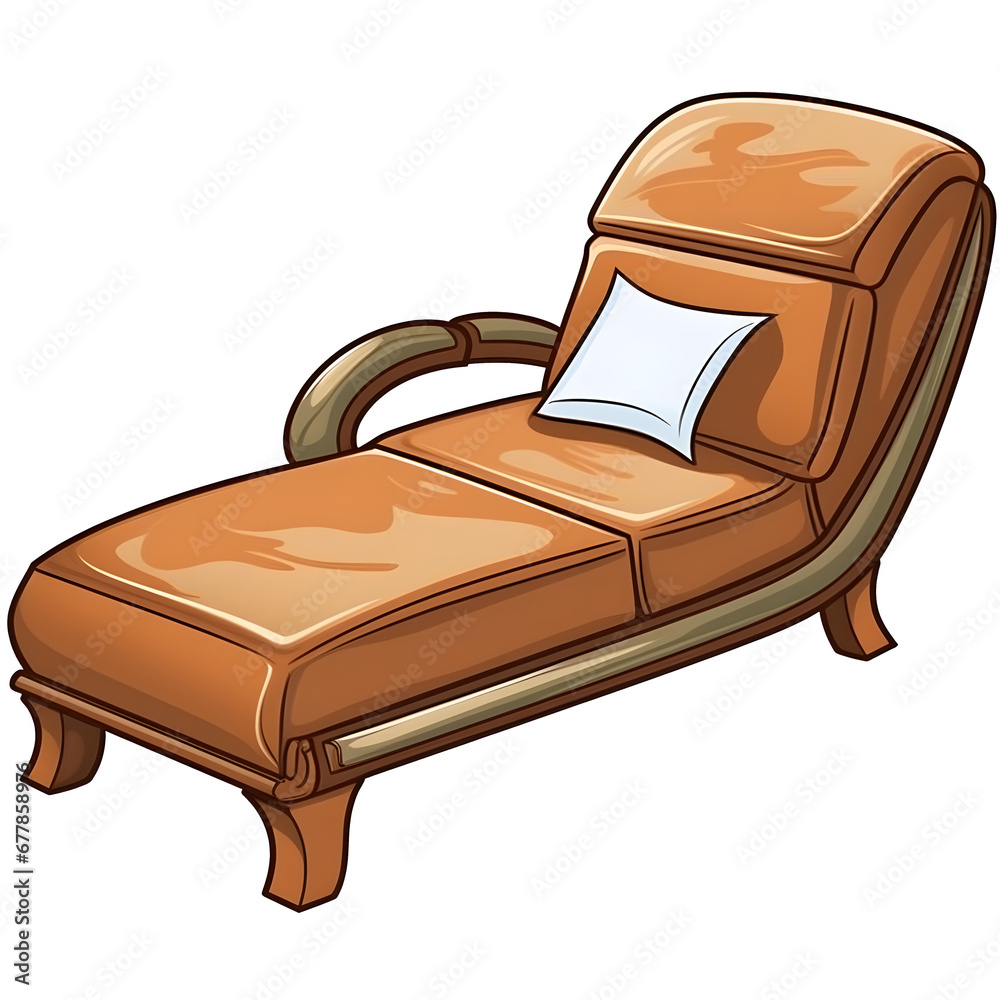 cartoon clipart of Chaise Lounge, furniture clipart, interior clipart ...