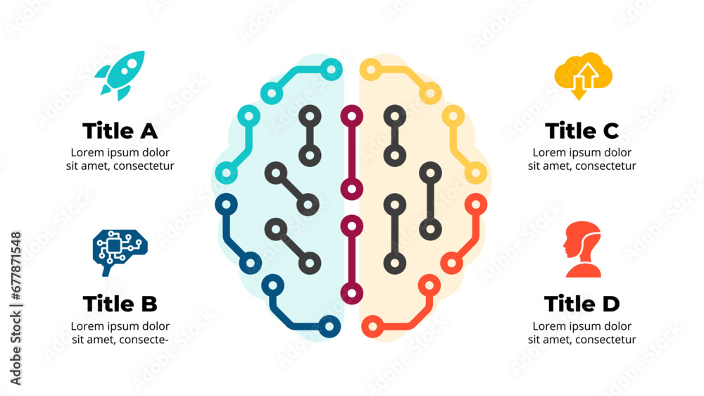 Artificial Intelligence Infographic. Chip Neural Network. Machine ...