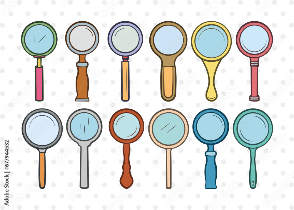 Vector de Stock Magnifying Glass Clipart SVG Cut File | Magnifying ...