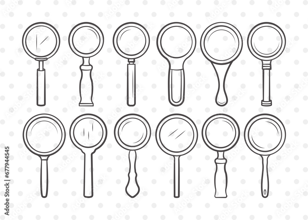 Стоковое векторное изображение «Magnifying Glass Clipart SVG Cut File ...