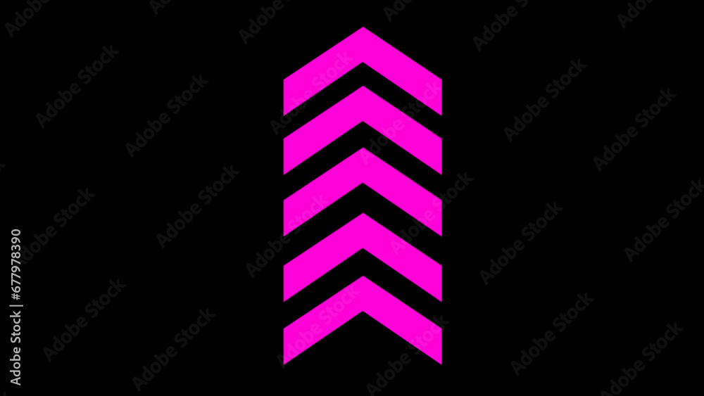 Growth Arrow Up in technology purple on a black background. Light arrow ...