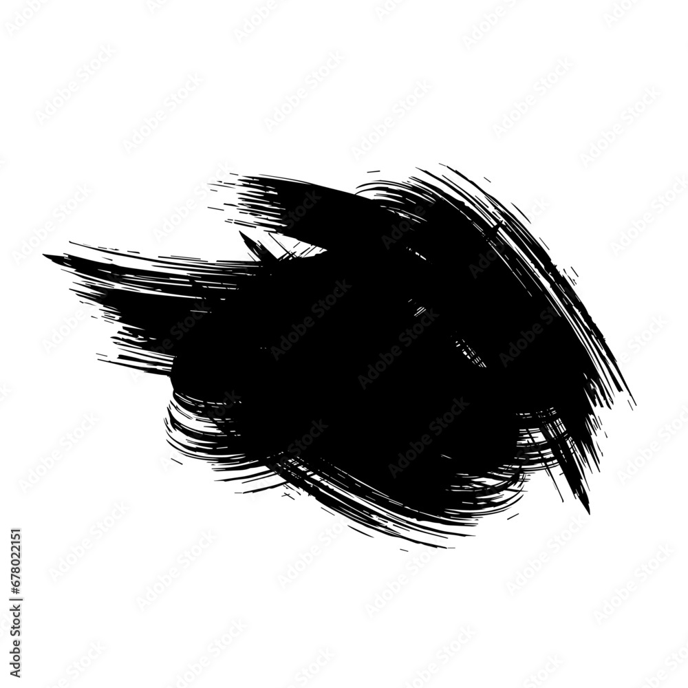 Ink brushstroke and paintbrush brush stroke template with splashes ...