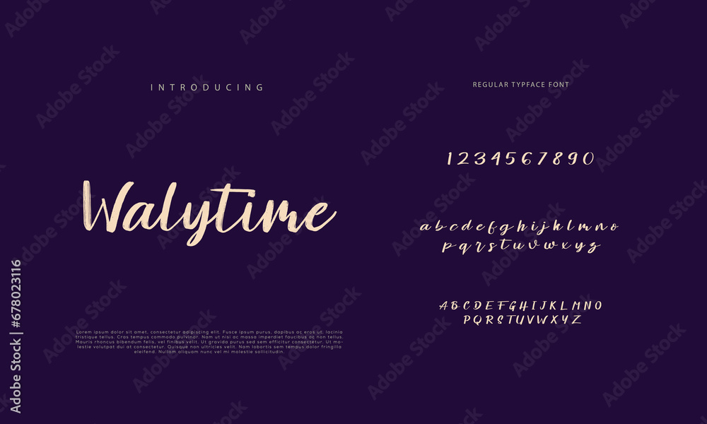 Handwritten Script font. Hand drawn brush style modern calligraphy ...