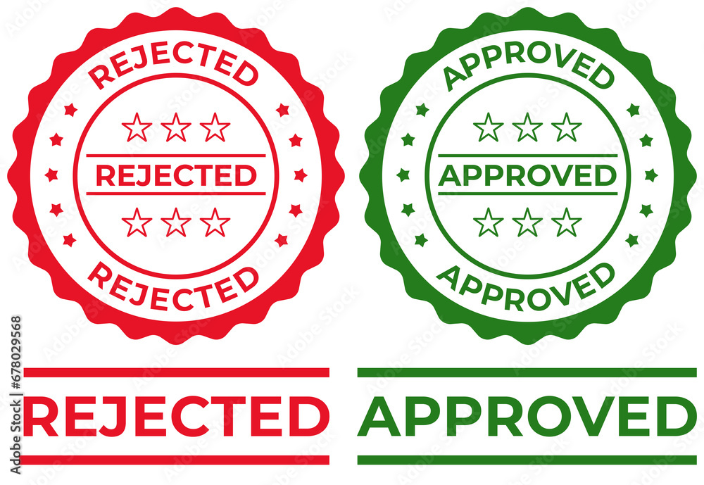 Approved and rejected stamps illustration transparent background design ...