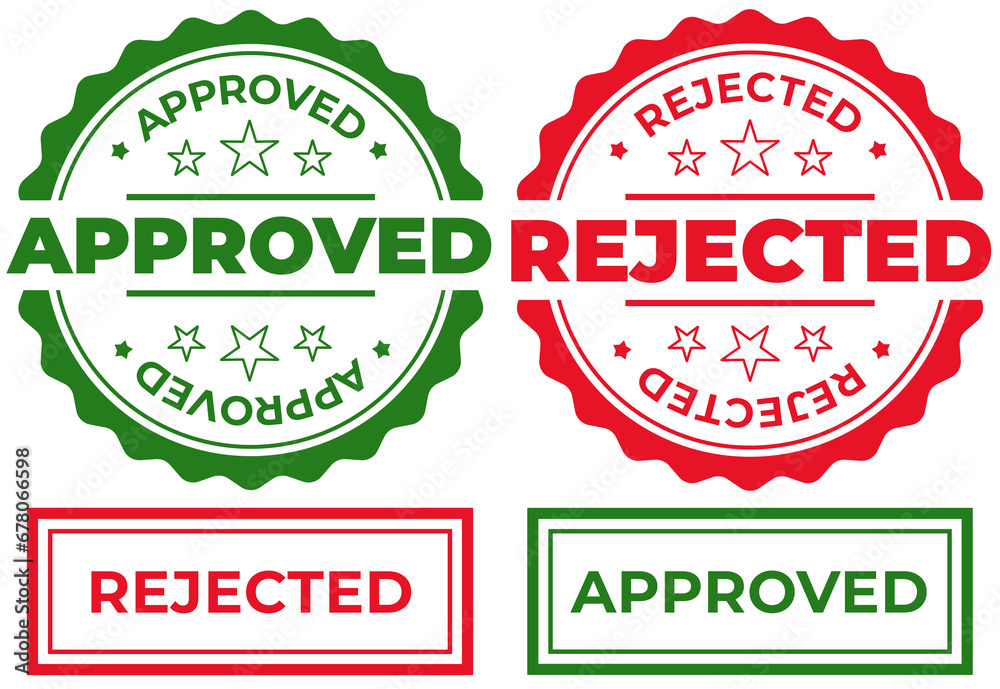 Approved and rejected stamps illustration transparent background design ...