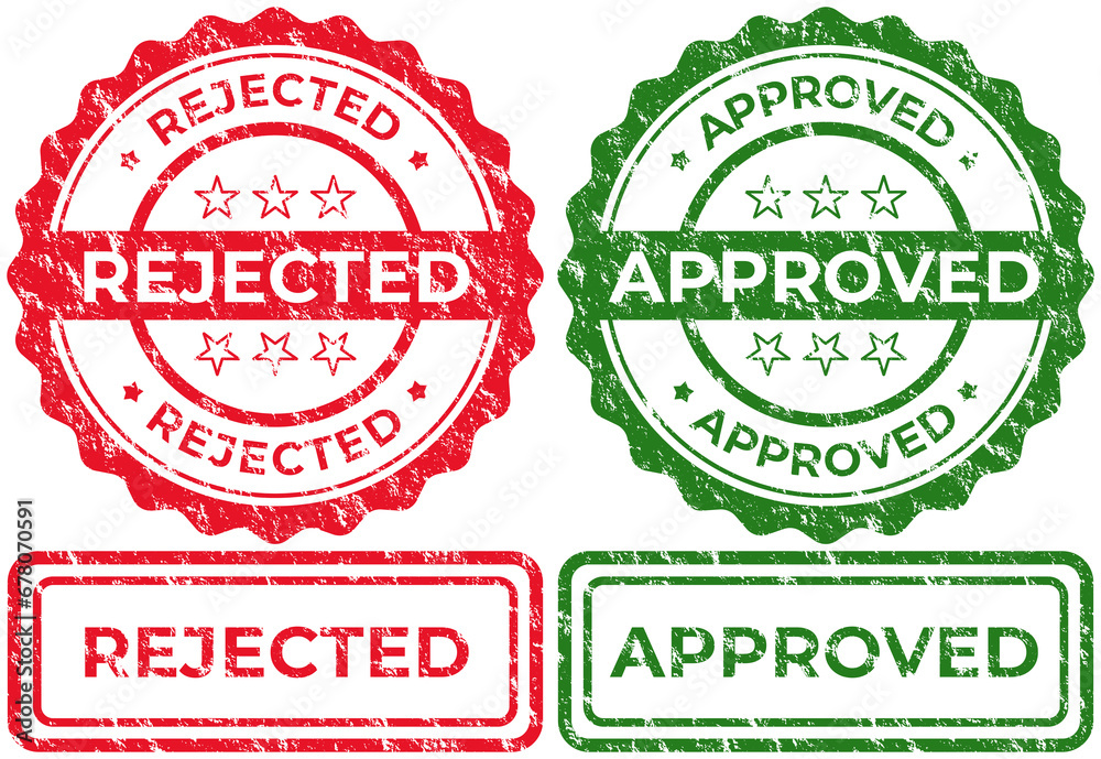 Approved and rejected stamps illustration transparent background design ...