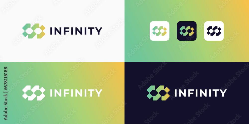 infinity logo design vector inspiration Stock Vector | Adobe Stock