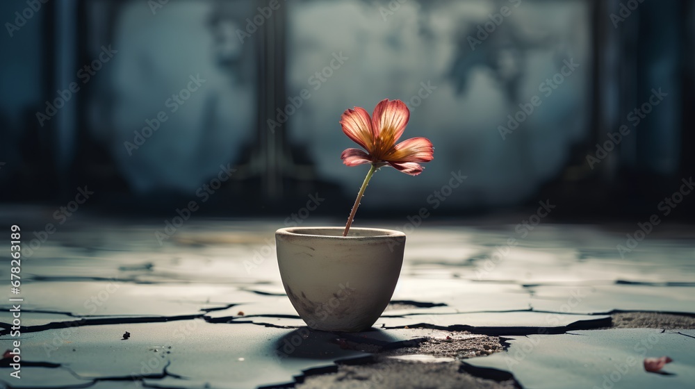 A visual metaphor for depression, featuring a solitary, withering ...