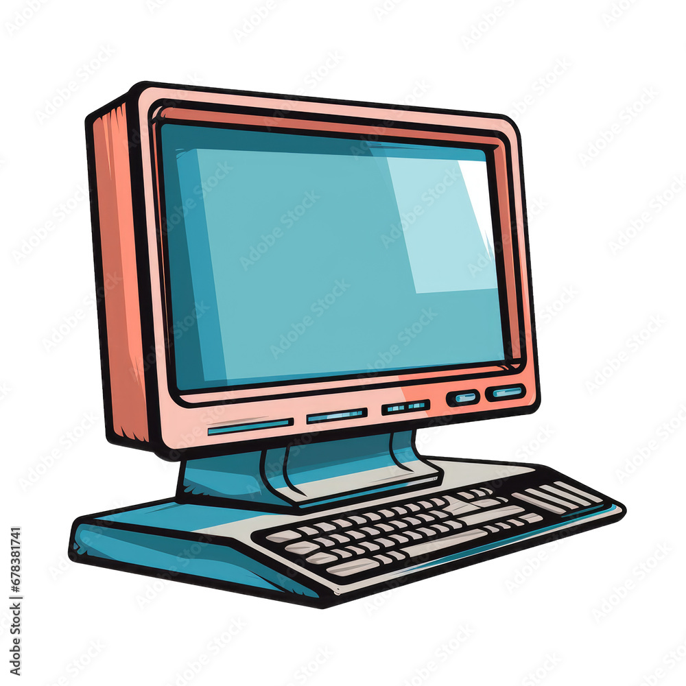 desktop computer pc retro . Clipart PNG image . Transparent background ...