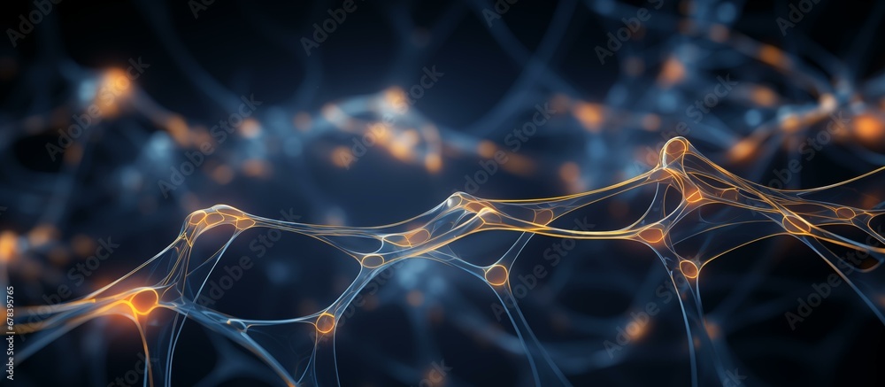 Neural network. Artificial intelligence concept. A beautiful network of ...