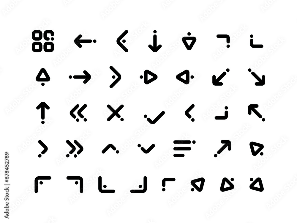 Arrow Icon Pack Outline Style. Navigation Icons Collection Perfect for ...