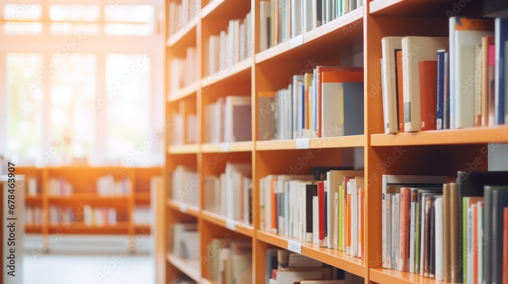 School library background blurred Stock Photo | Adobe Stock