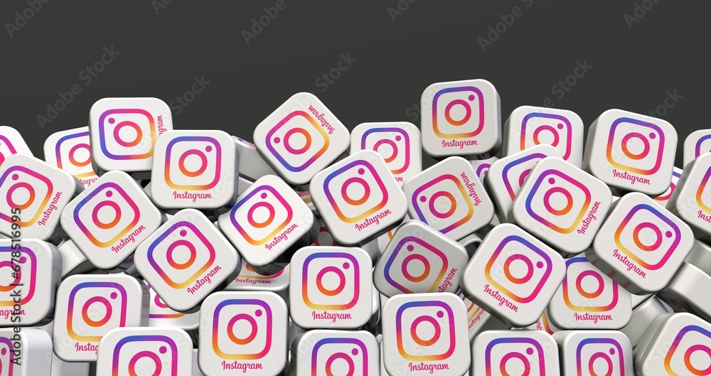 instagram, Social Media Logos Visual Presentation - Background Design Stock Photo | Adobe Stock