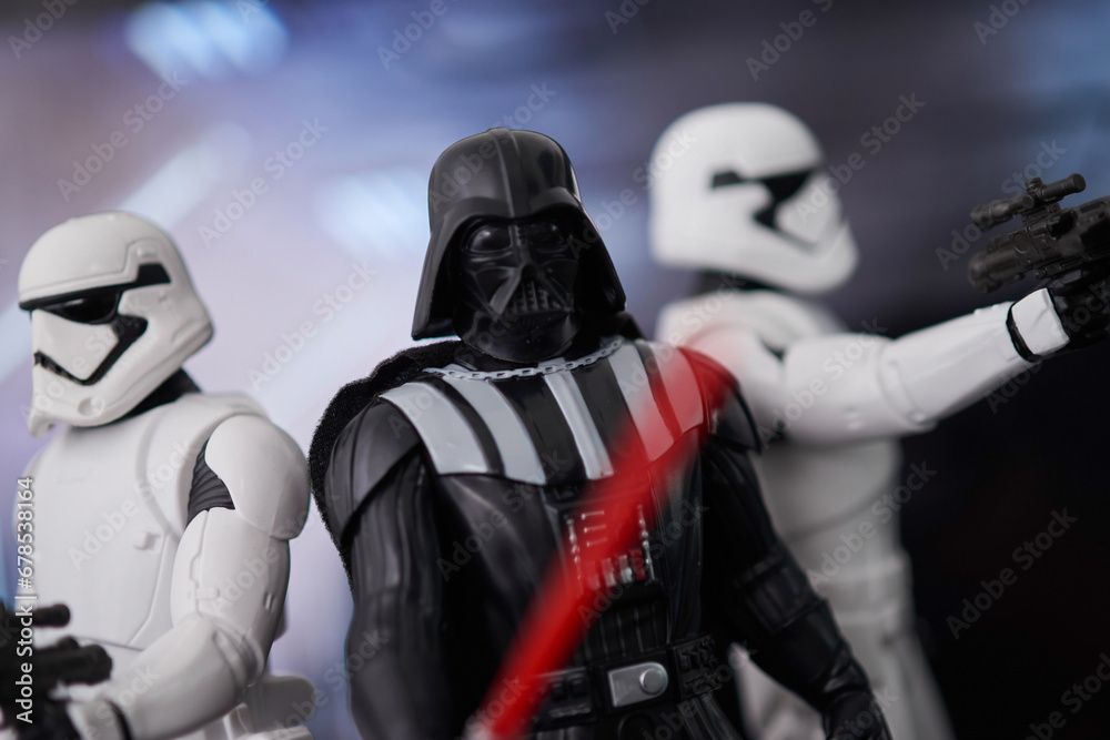 iconic Star Wars characters, Darth Vader and Stormtrooper, in a dynamic ...